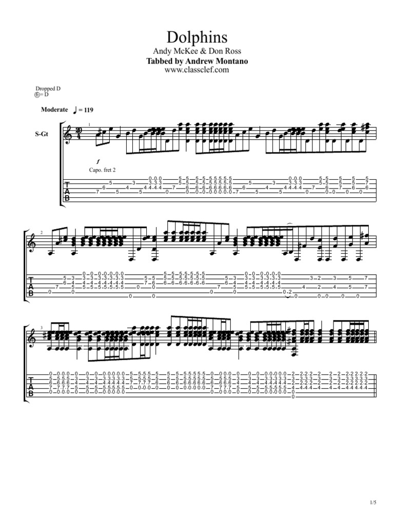 Dolphins 2 by Andy McKee | PDF | Guitars | Guitar Family Instruments