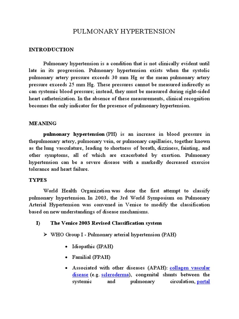 Understanding Pulmonary Hypertension: Causes, Types, Diagnosis and ...