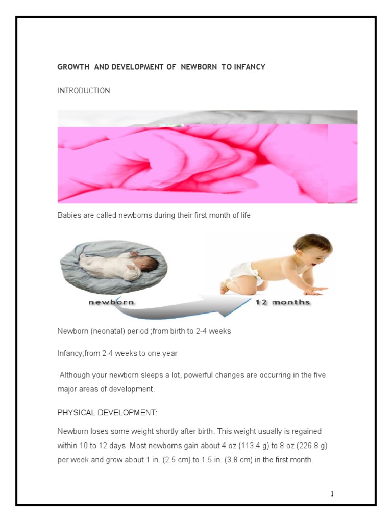 Growth and Development of Newborn To Infancy | PDF | Infants | Human ...