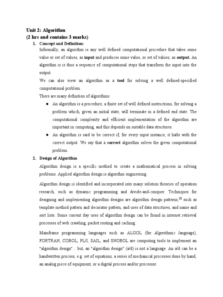 Unit 2 Algorithm 2 Hrs And Contains 3 Marks Pdf Dynamic Programming Algorithms