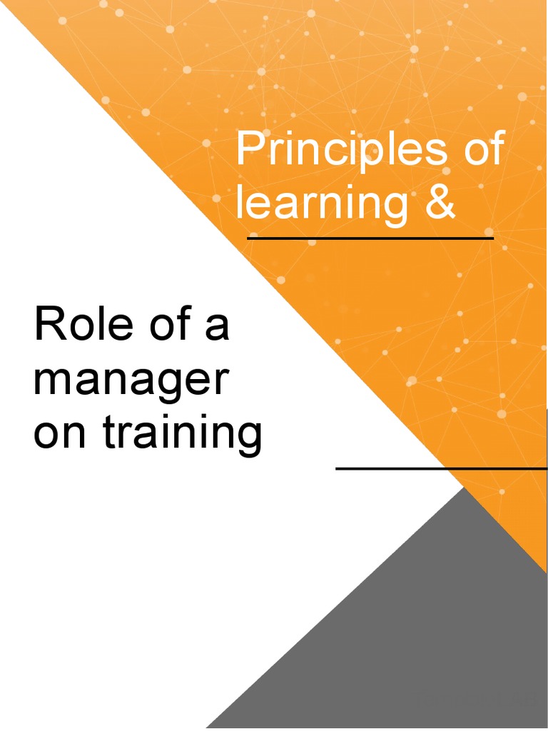 Learning Principles & Manager's Training Role | PDF | Learning | Employment