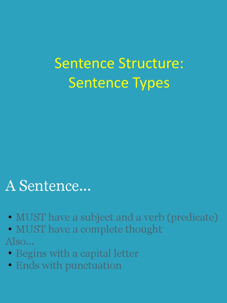 Types of Sentence Structure | PDF | Subject (Grammar) | Grammar