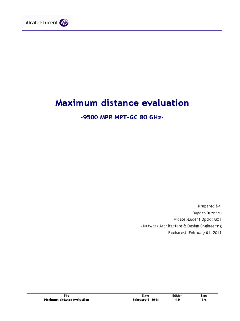 Maximum Distance Evaluation 80 GHz | PDF | Radio Technology ...