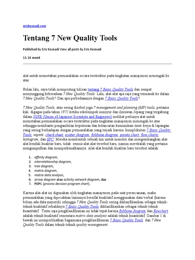 Tentang 7 New Quality Tools | PDF