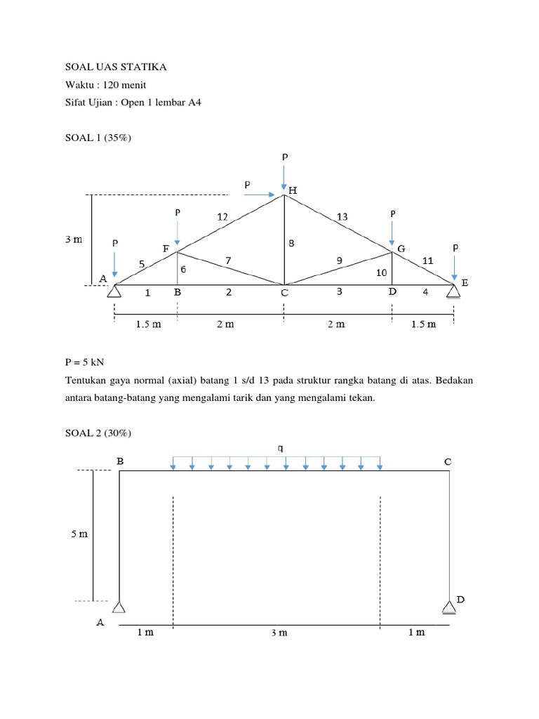 Soal Uas Statika | PDF