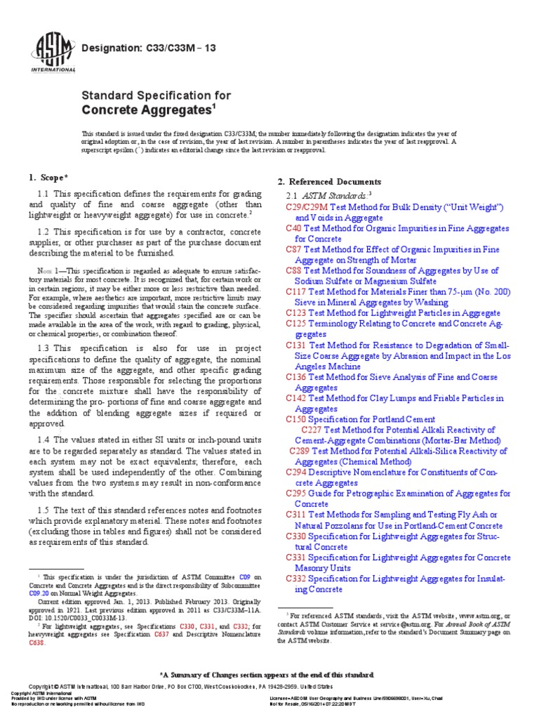 Concrete Aggregates: Standard Specification For | PDF | Construction ...