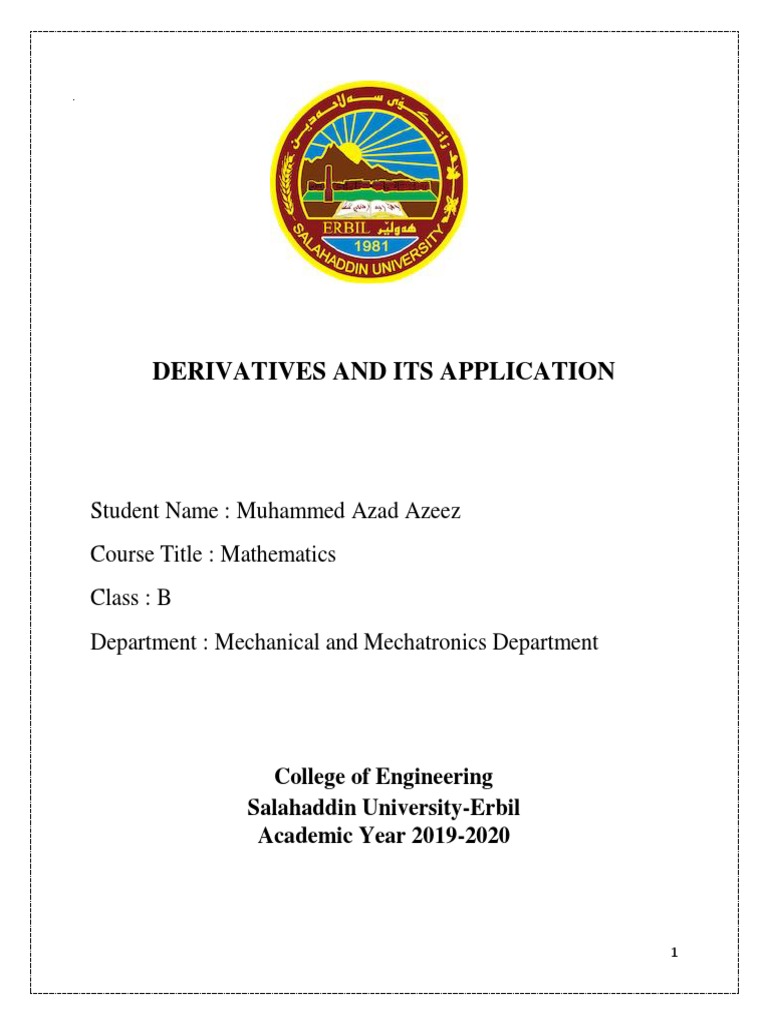 Derivatives: Applications and Rules | PDF | Differentiable Manifold ...