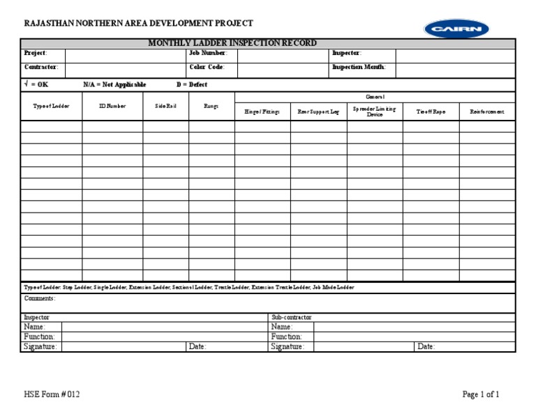012 Ladder Inspection | PDF