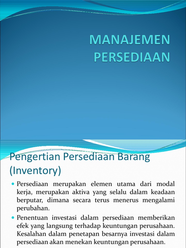 Manajemen Persediaan | PDF