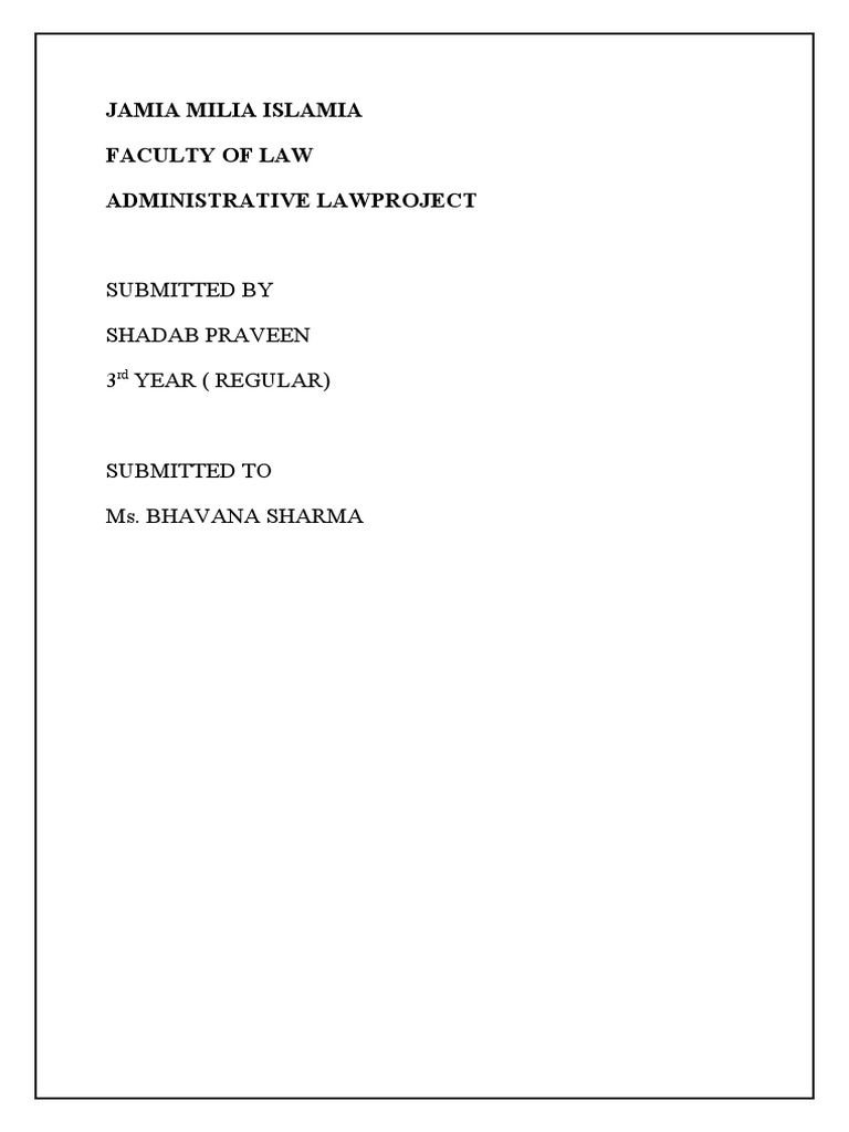 Administrative Law Project | PDF | Rule Of Law | Political Science