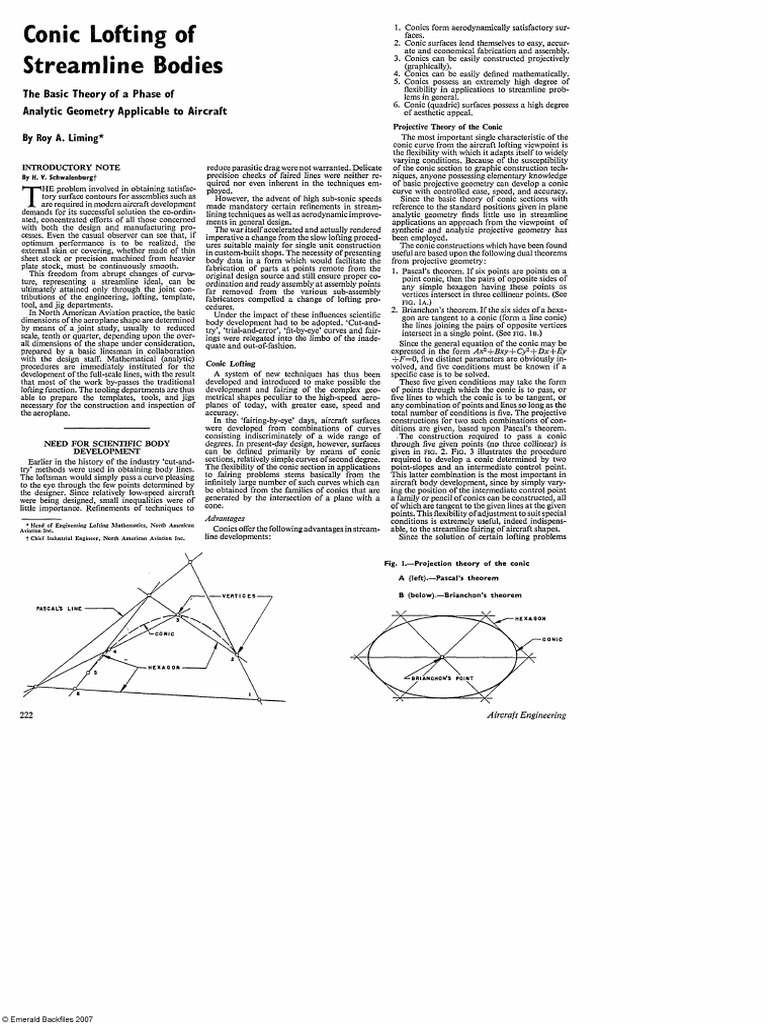 Conic Lofting of Streamline Bodies: The Basic Theory of A Phase of ...