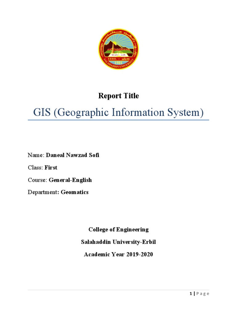 GIS (Geographic Information System) : Report Title | PDF | Geographic ...