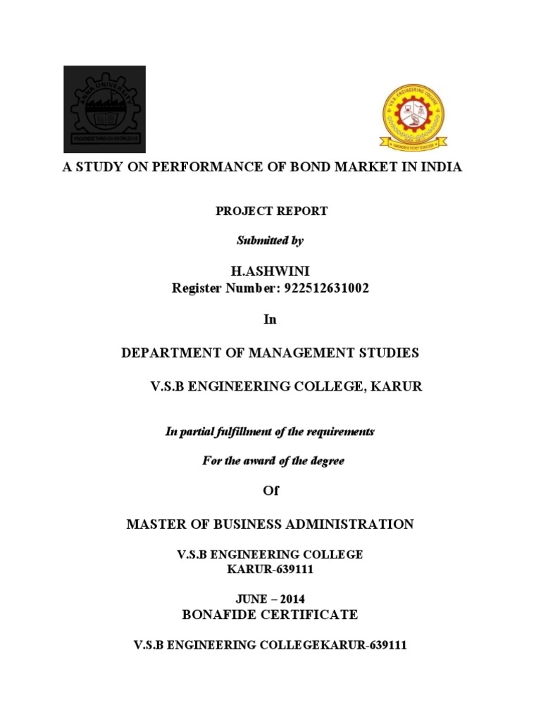 A Study On Performance of Bond Market in India: Project Report | PDF ...