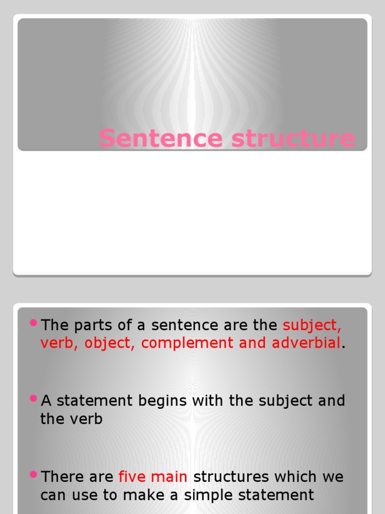 Lecture 2-Sentence Structure | Download Free PDF | Verb | Subject (Grammar)