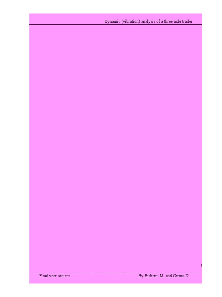 Dynamic (Vibration) Analysis of A Three Axle Trailer | PDF ...