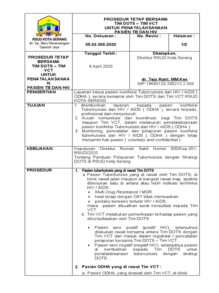 2.sop Penatalaksanaan Tb-Hiv | PDF