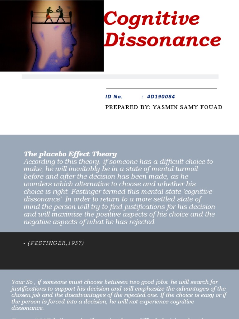 Cognitive Dissonance | PDF | Placebo | Clinical Psychology