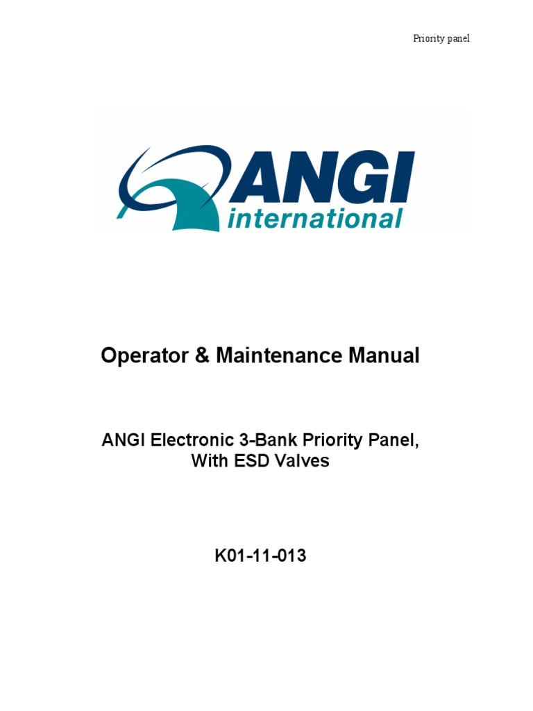 Priority Panel Manual K01-11-013 | PDF | Computer Network | Valve