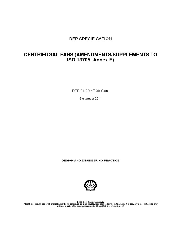 Centrifugal Fans (Amendments Supplements To API 560 Appendix E ...