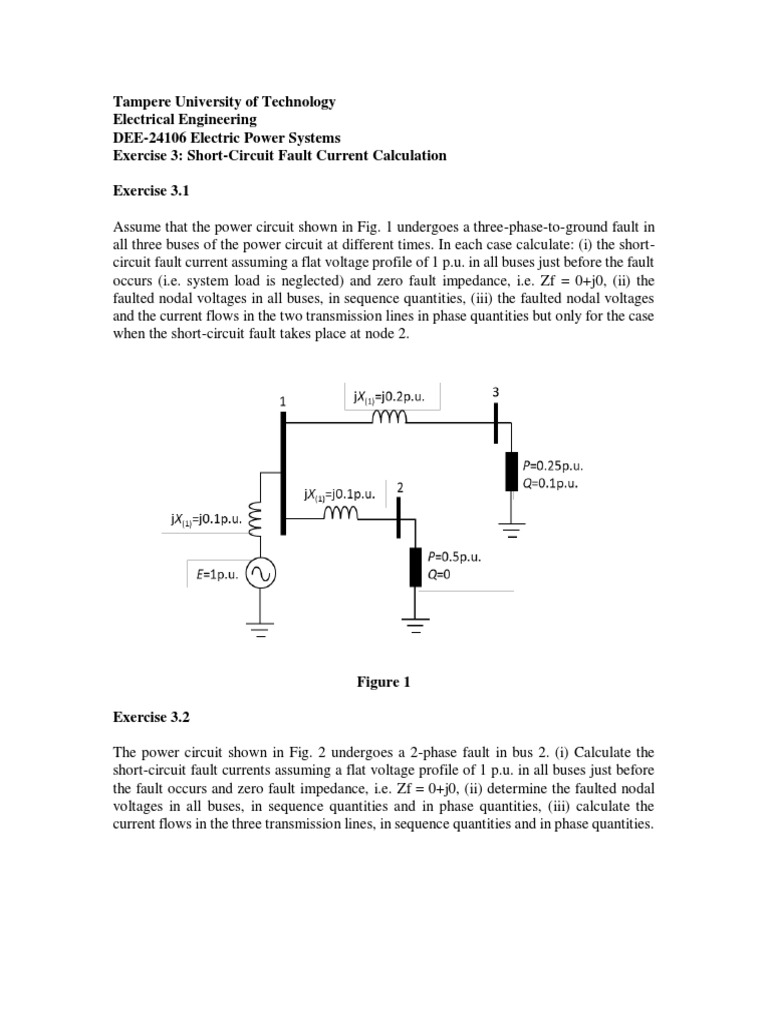 Short-Circuit Fault Analysis Exercises | PDF | Electrical Impedance ...