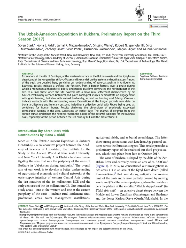 The Uzbek-American Expedition in Bukhara | PDF | Ancient History ...
