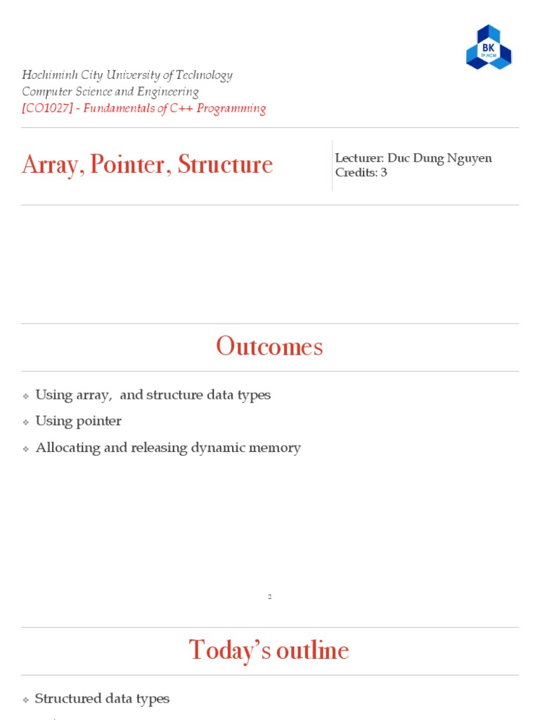 Hochiminh City University of Technology Computer Science and Engineering | PDF | Pointer ...