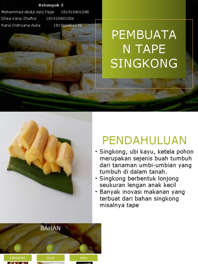 Pembuatan Tape Singkong | PDF