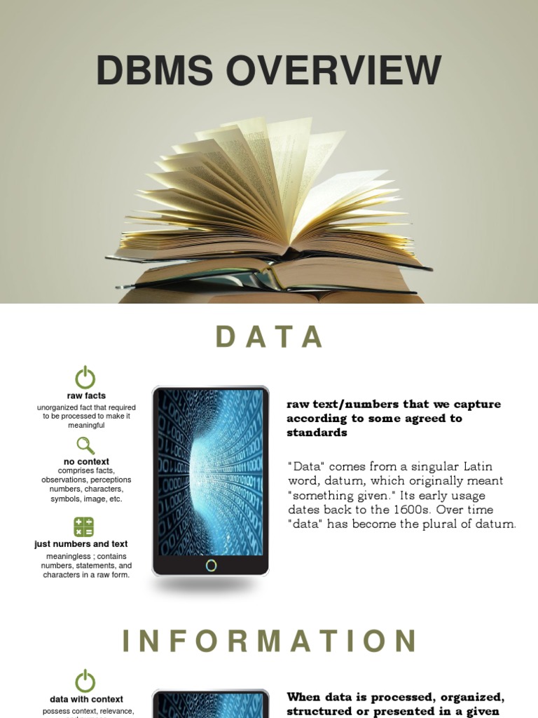 Database Management Systems OVERVIEW | PDF | Databases | Data
