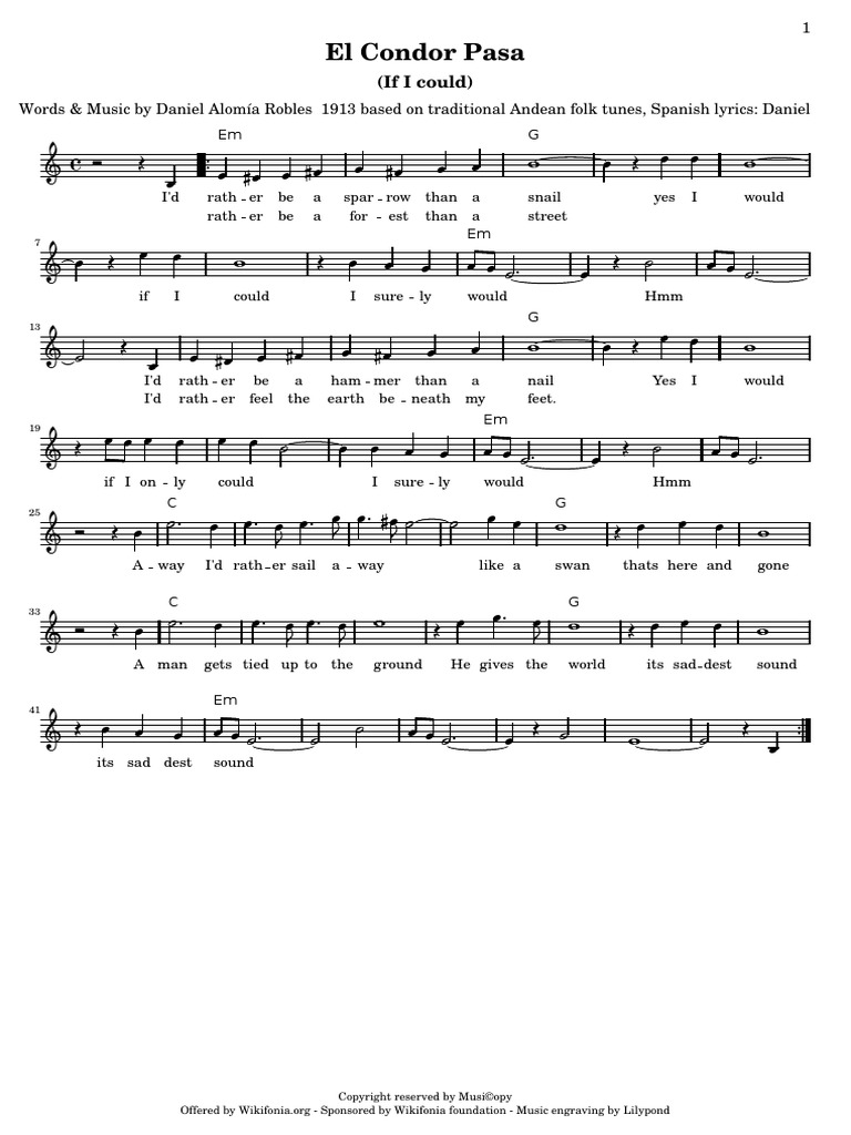 Paul Simon - El Condor Pasa | PDF | Song Recordings Produced | Songs