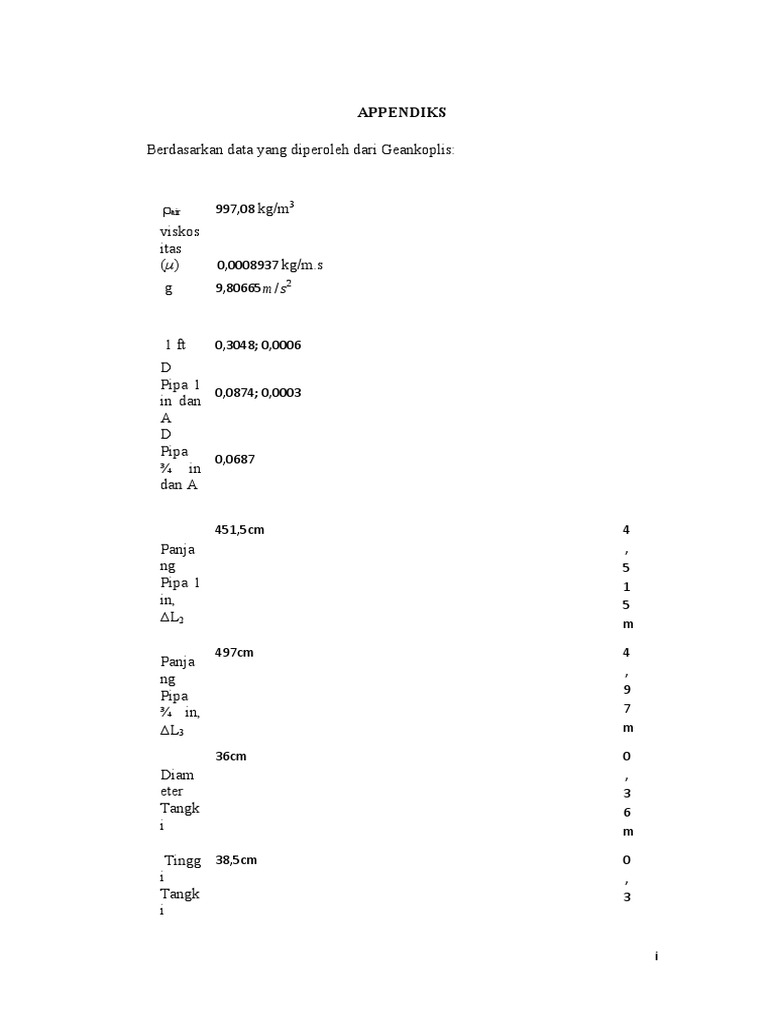 Berdasarkan Data Yang Diperoleh Dari Geankoplis:: Appendiks | PDF | Liquids | Soft Matter