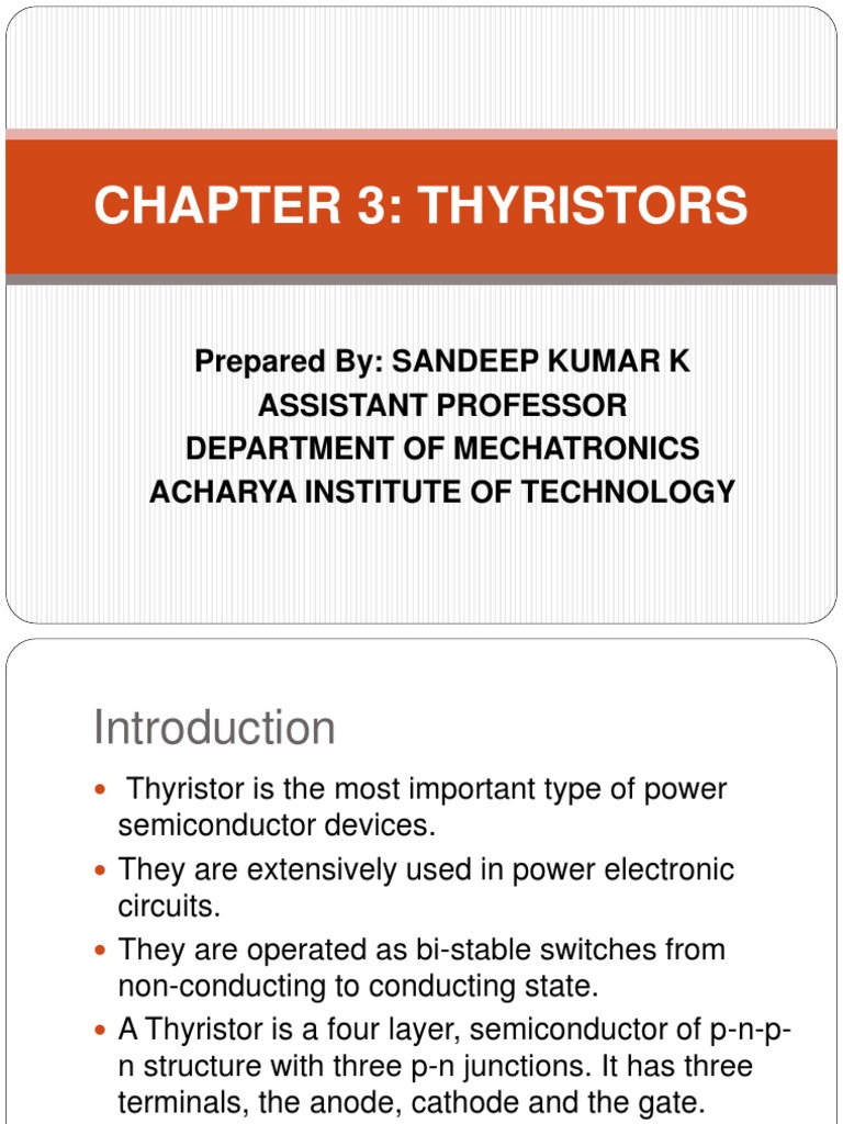 Chapter 3: Thyristors | PDF | P–N Junction | Electrical Components