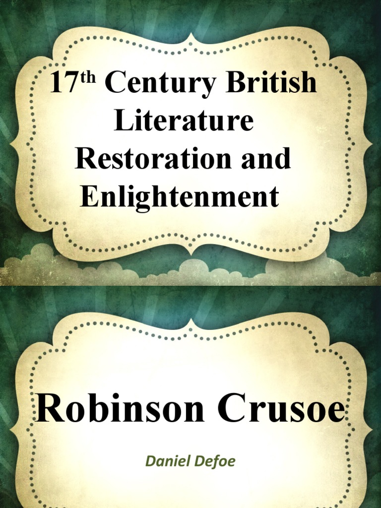 17 Century British Literature Restoration and Enlightenment | PDF ...