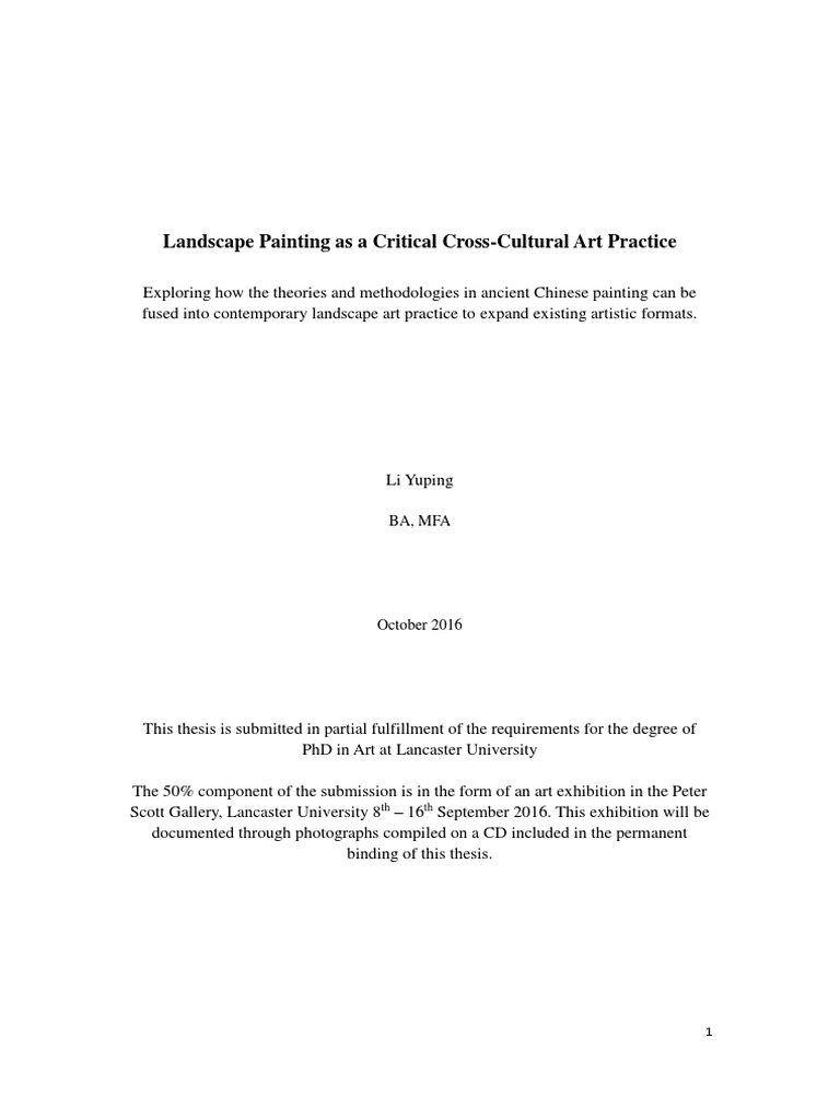 2016 YUPING LI PHD | PDF | Landscape | Landscape Painting
