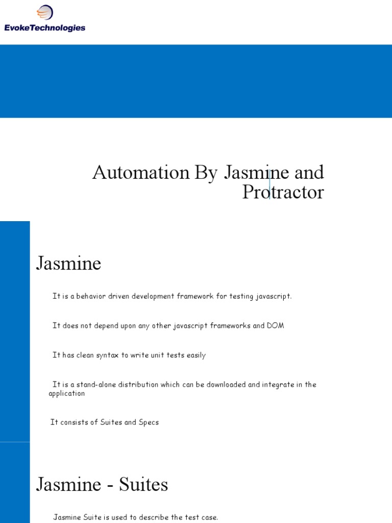 Automation By Jasmine And Protractor Pdf Selenium Software Application Software