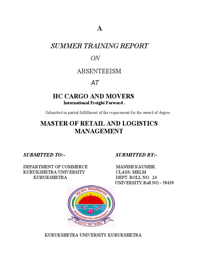 Summer Training Report: HC Cargo and Movers | PDF | Psychology | Cognition