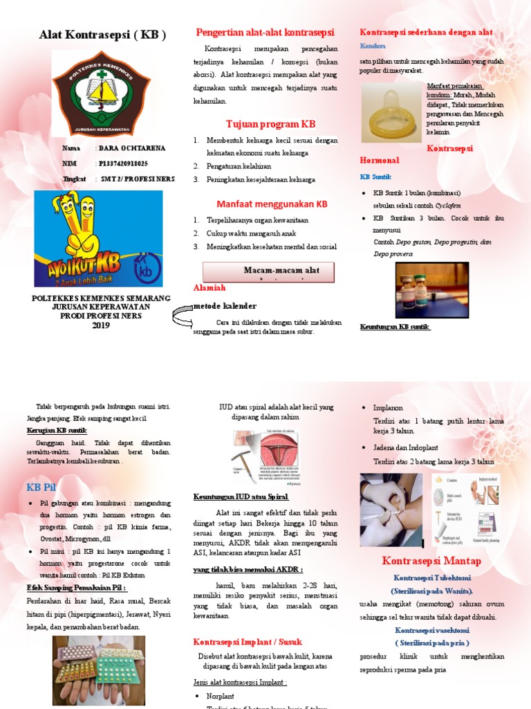 Leaflet Alat Kontrasepsi | PDF