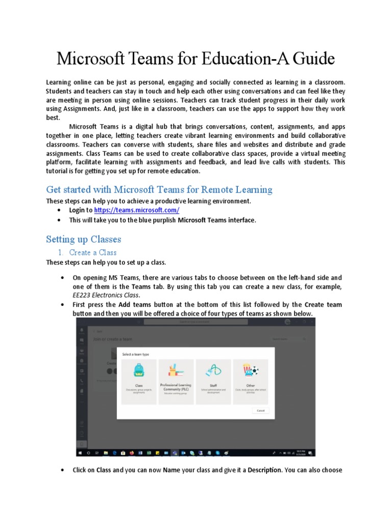 Microsoft Teams Education Setup Guide | PDF | Microsoft Power Point ...