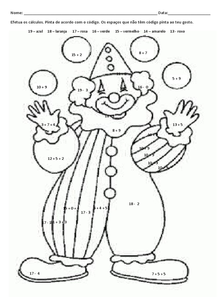 Palhaço Com Contas para Colorir | PDF