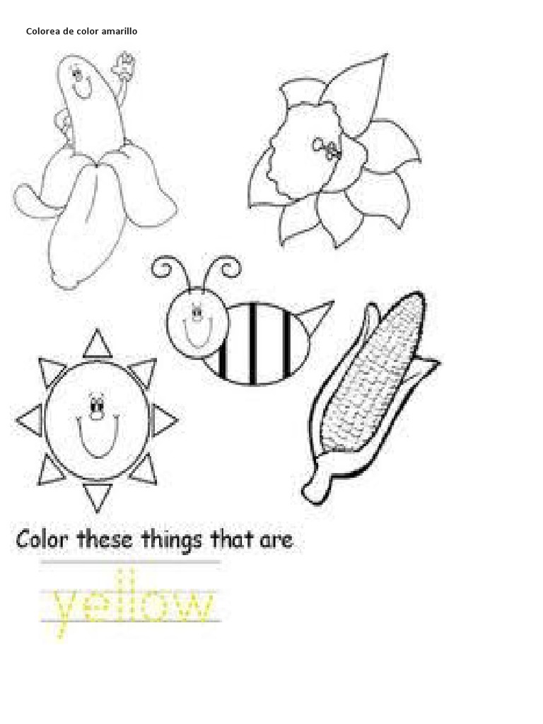 Colorea de Color Amarillo | PDF