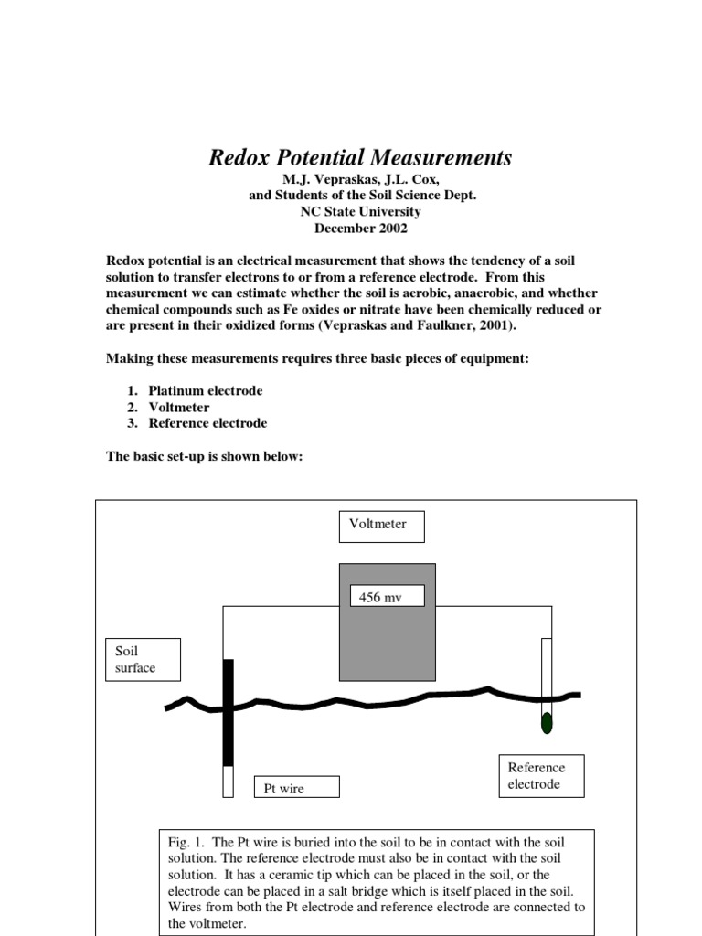Redox Potential Measurements | PDF | Redox | Chemical Substances