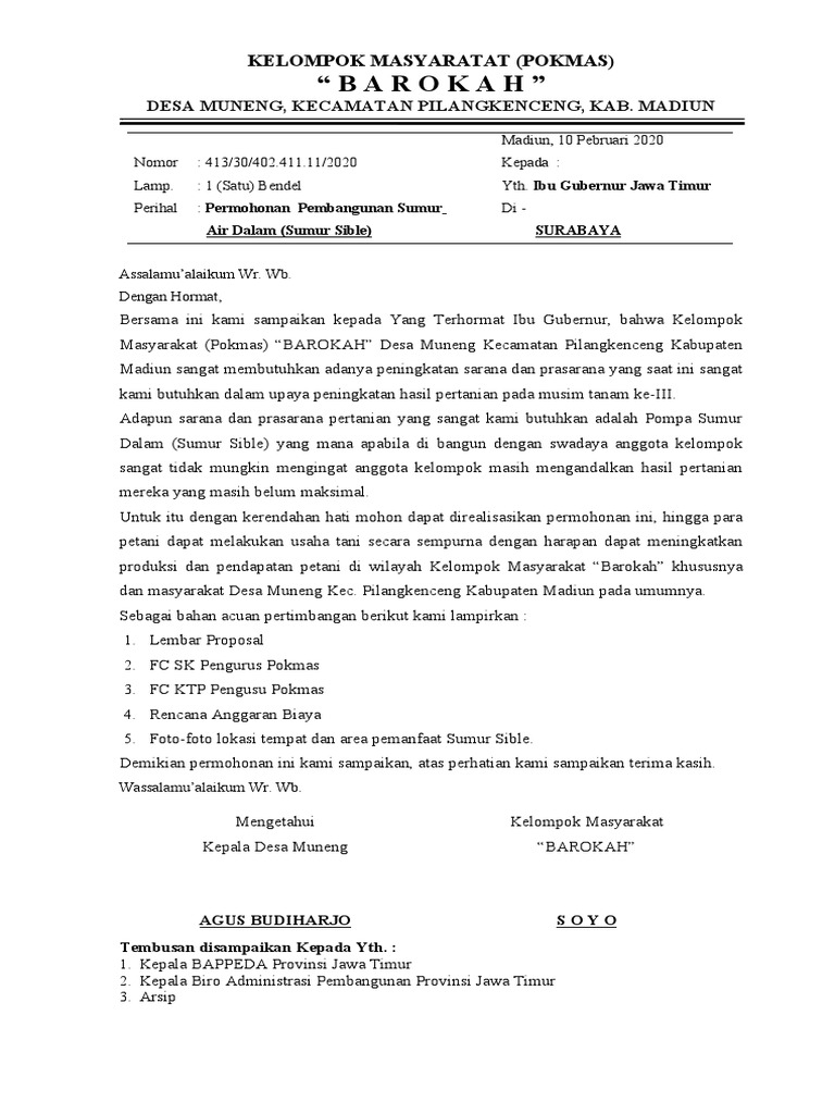 Proposal Pokmas Barokah | PDF