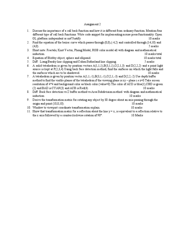 Assignment 2 Updated Pdf Cartesian Coordinate System Rotation