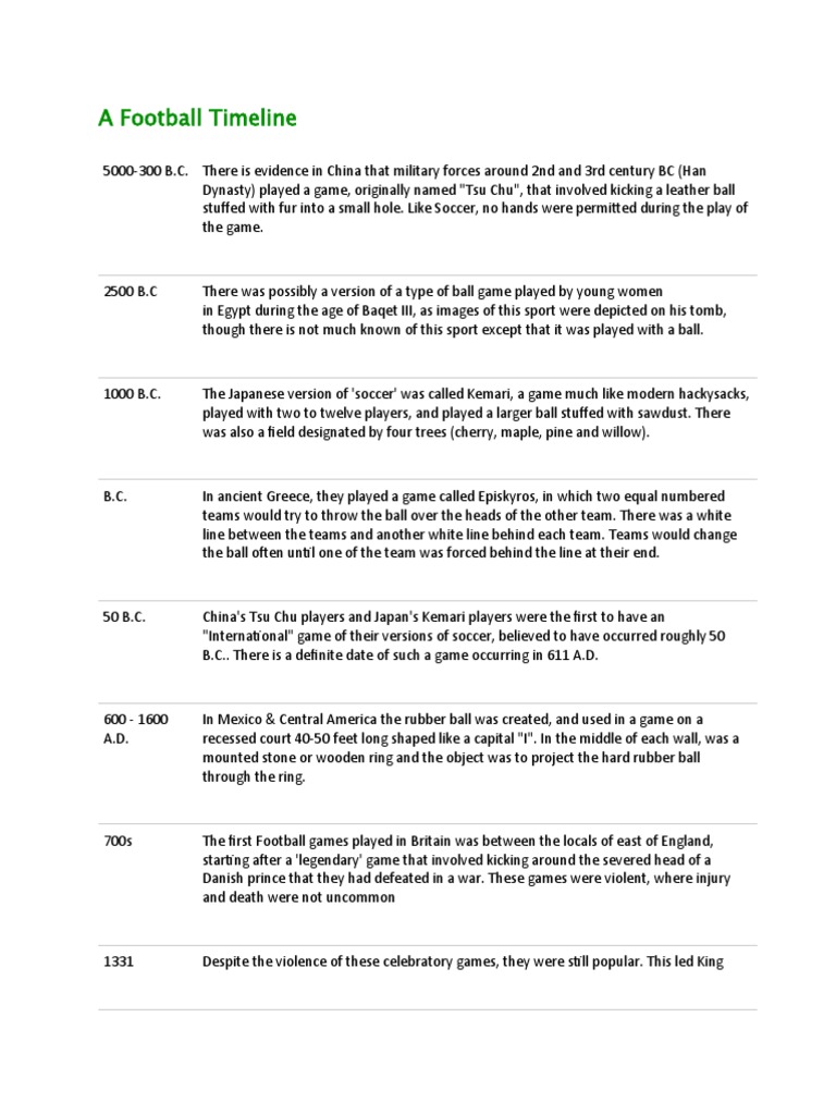 A Football Timeline | Descargar gratis PDF | Association Football ...