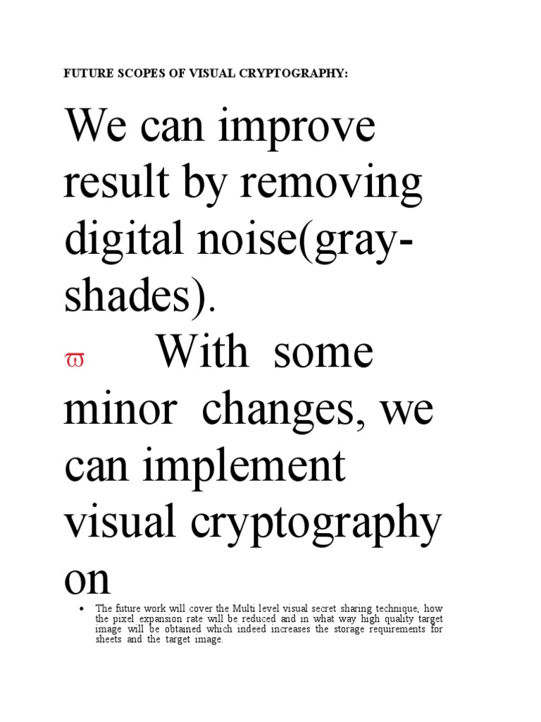 Future scopes of visual cryptography | PDF