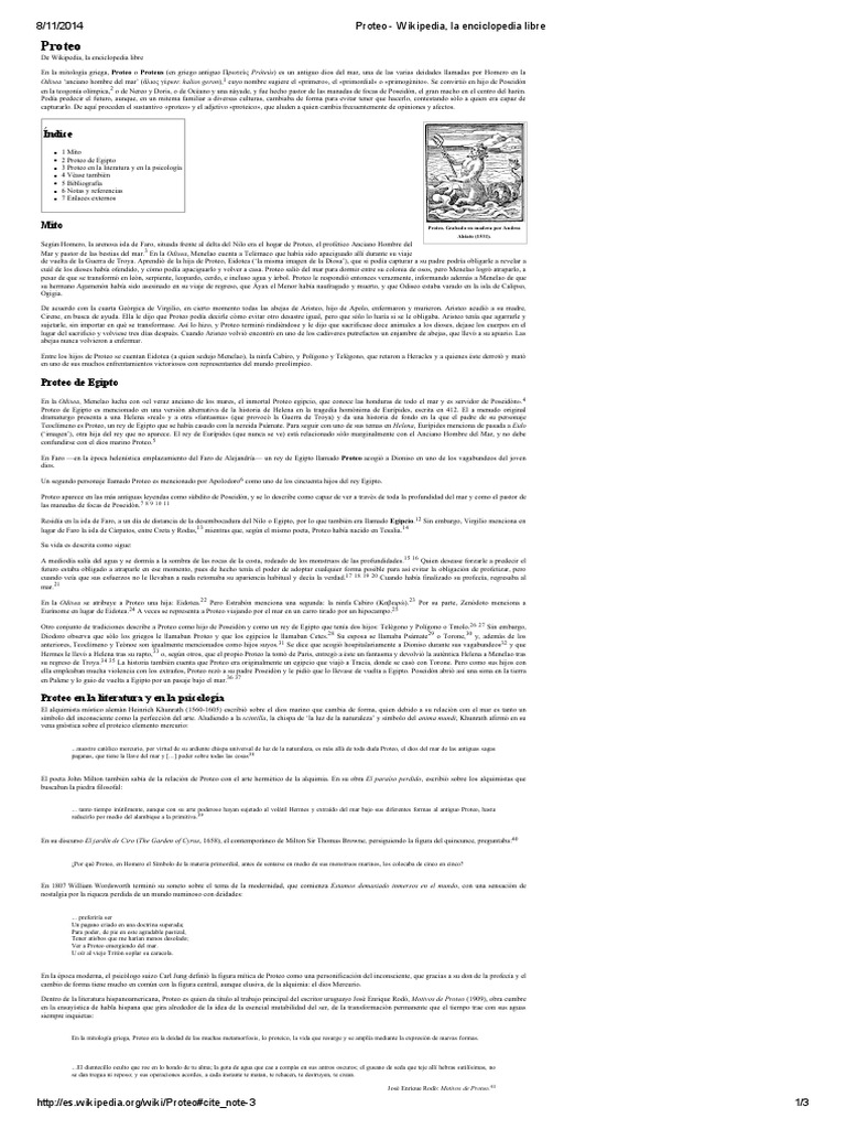 Proteo | PDF | Mitología griega | Religión Griega Antigua