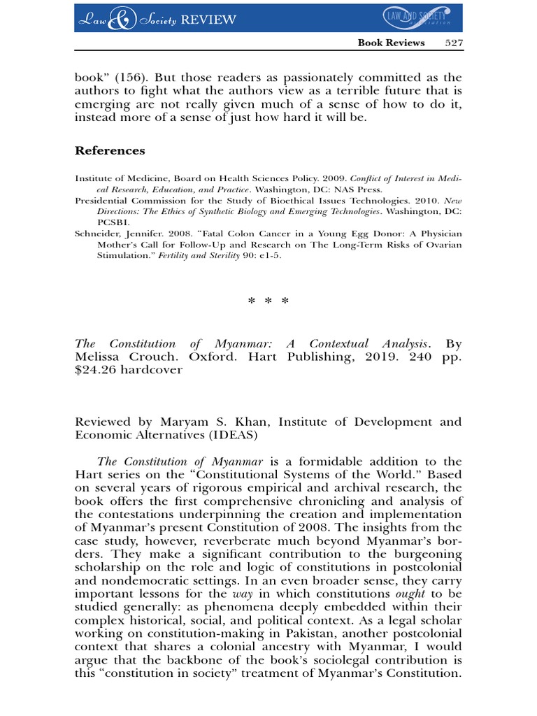 The Constitution of Myanmar A Contextual Analysis | PDF | Constitution ...