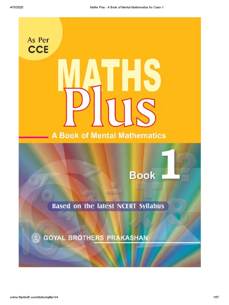 Maths Plus - A Book of Mental Mathematics For Class-1 PDF | PDF ...