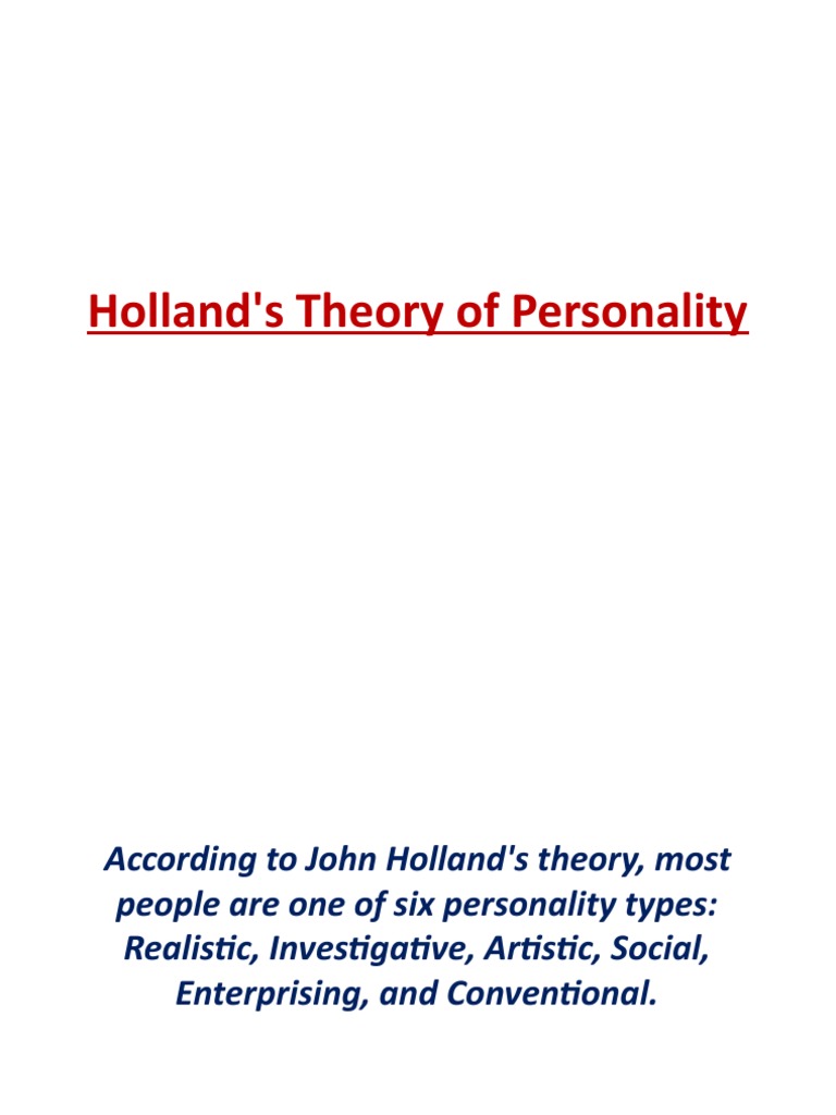 Holland’S Theory Of Personality – GARAKD