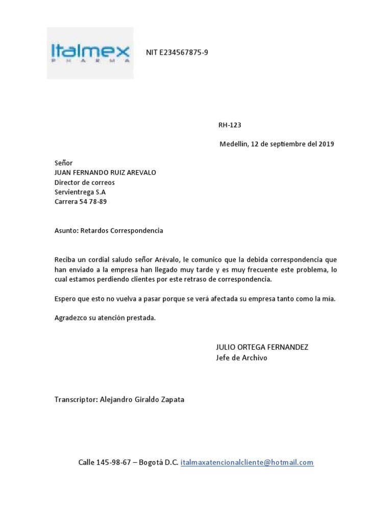 Carta Estilo Bloque Extremo | PDF