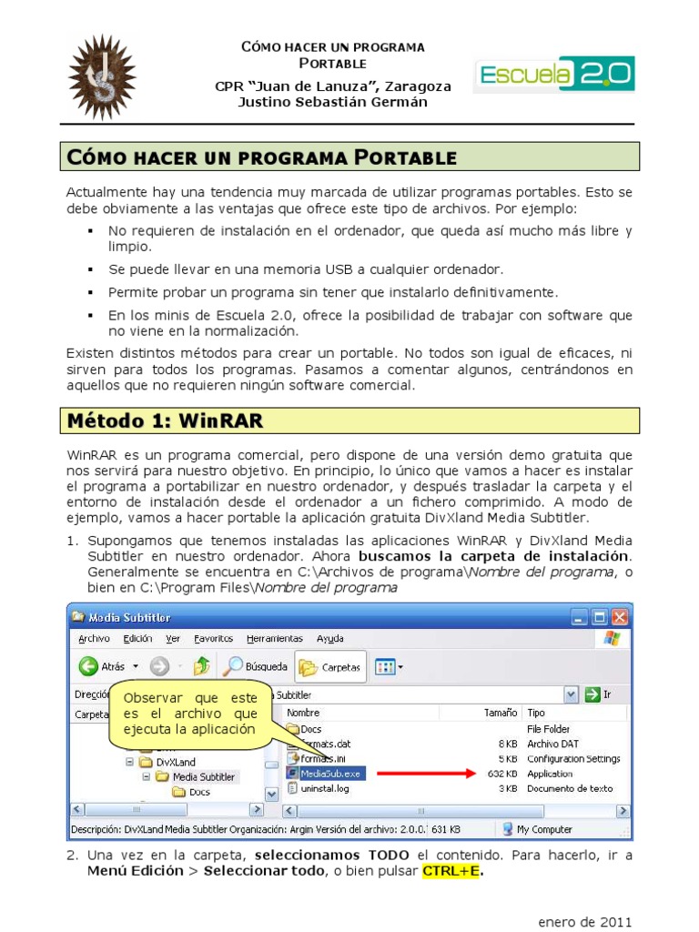 J Como Hacer Un Programa Portable | PDF | Archivo de computadora | Programa de computadora